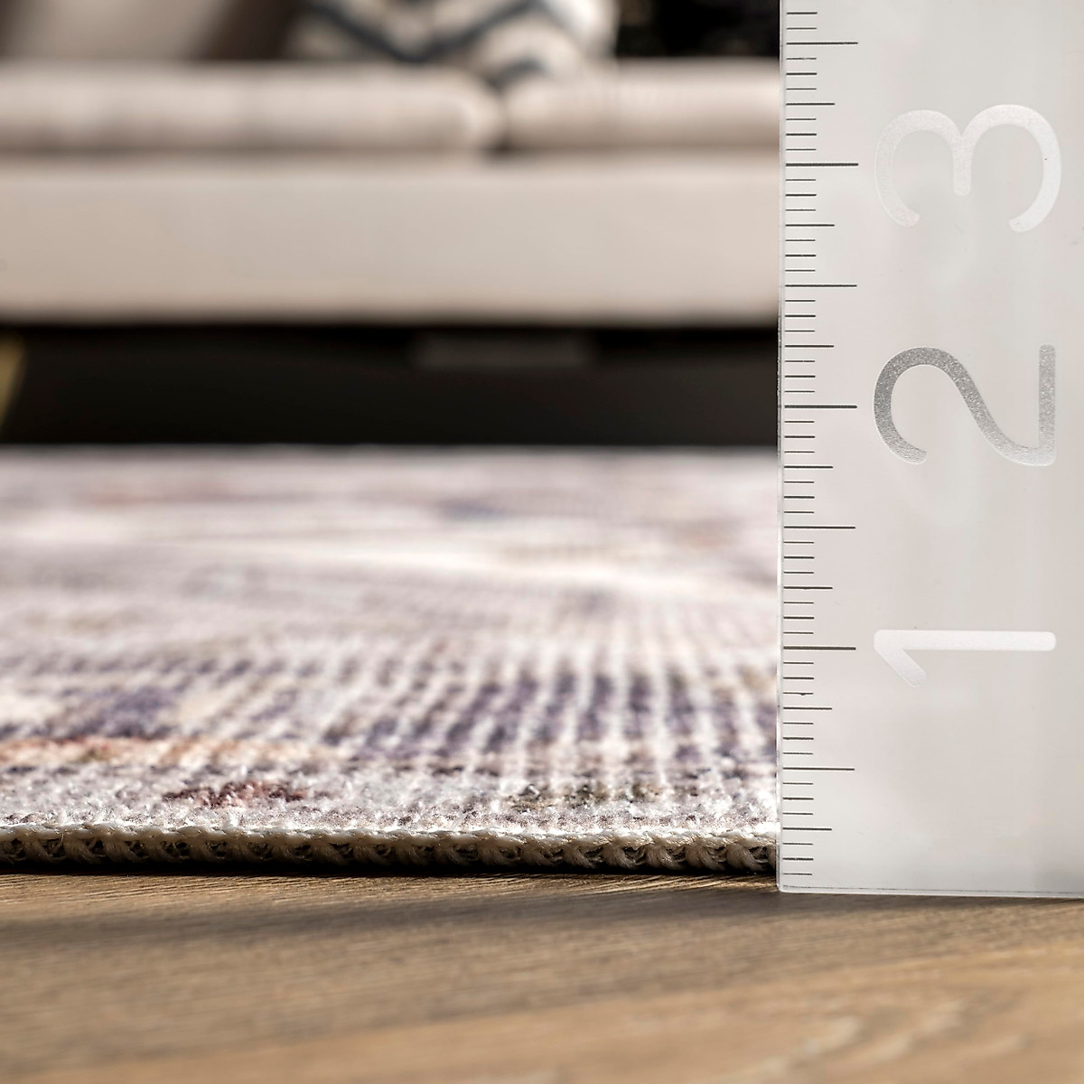 nuLOOM Mali Machine Washable Traditional Medallion Ultra Thin Runner Rug, 2' 6" x 12', Ivory