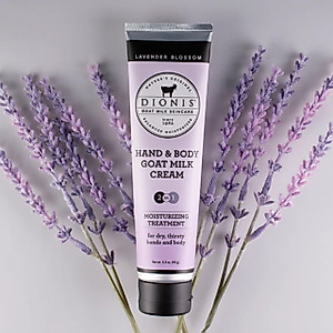 Dionis Goat Milk Skincare 3.3 oz Lavender Blossom Hand & Body Cream - Travel Size Hand Lotion For Hydrating & Moisturizing Dry Skin - Cruelty Free Cream Made In The USA - Paraben Free Formula