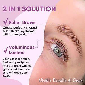 Lomansa Lash Lift Kit, Brow Lamination Kit, Instant Lifting Perming Curling for Fuller Thicker Eyelashes Eyebrows with Full Tools