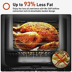 JOYOUNG Air Fryer 5.8QT Detachable Double Basket Air Fryers 1700W 13-in-1 Presets Airfryer One Touch LED Touchscreen Air Fryer Toaster Oven with Recipe