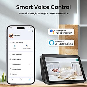 AMOROM Indoor Camera for Home Security, 3MP Pet Cameras with Night Vision, Motion Detection, Privacy Mode, 2-Way Audio, Compatible with Alexa/Google Assistant, 2.4GHz WiFi, 1 Pack