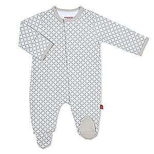 Magnificent Baby Baby Boys' Footies, Gray Diamond, 0-3M (8-12 lb)