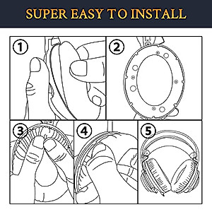 SOULWIT Ear Pads Cushions Replacement, Earpads for Kingston Headphones HyperX Cloud Revolver, Revolver S Gaming Headset (Model Number HX-HSCR-BK/NA & HX-HSCRS-GM/NA) - Black