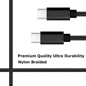 ROFI USB C to USB C Cable, [2Pack 2FT] 60W Power Delivery Fast Charge Type C Cord Compatible with MacBook Pro/iPad Pro/Galaxy S20/Microsoft Surface/Google Pixel and Other USB C Device (2 Feet, Black)