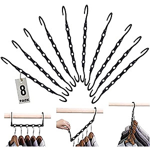 COZYMOOD Magic Clothes Hangers Smart Closet Saver Pack of 8, Sturdy Space Saving Hangers, Hanger Organizer, Closet Hangers, Closet Organizers and Storage, Dorm Home Bedroom Essentials