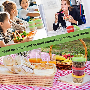 Kitchen GIMS 8 oz Plastic Containers with Lids Leak Proof Freezer Containers 12 Pack Meal Prep Jars Reusable Food Storage Containers with Lids Microwave and Freezer Safe