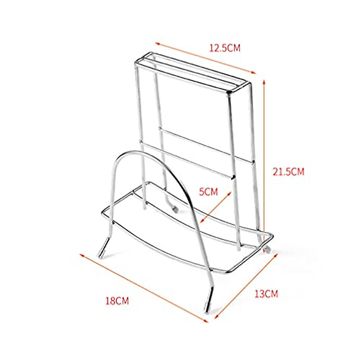 Housoutil Stainless Steel Kitchenware Storage Organizer Racks Multi Layer Function Cutting Board Holder Pot Lid Chopping Board Rack Stand Silver