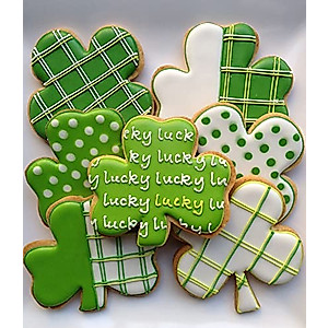 Clover Cookie Cutter Set, 4-Piece Patrick's Day Shamrock Cookie Cutter Set, Irish Holiday Party Supplies4'', 3.2'', 1.85'', 1.3''