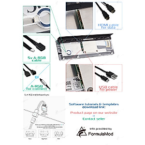 FormulaMod 8.8 Inch CPU Hardware Temperature Monitor External Expansion Display HD High Resolution LCD Screen LCD Screen for PC Case for PC ARGB Computer case Secondary Screen