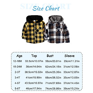 Toddler Boy Girls Clothes Plaid Long Sleeve Shirt Boys Collared Hooded Flannel Shirt Top Fall Jacket Outfits Yellow 2T 3T Button Down Shirt
