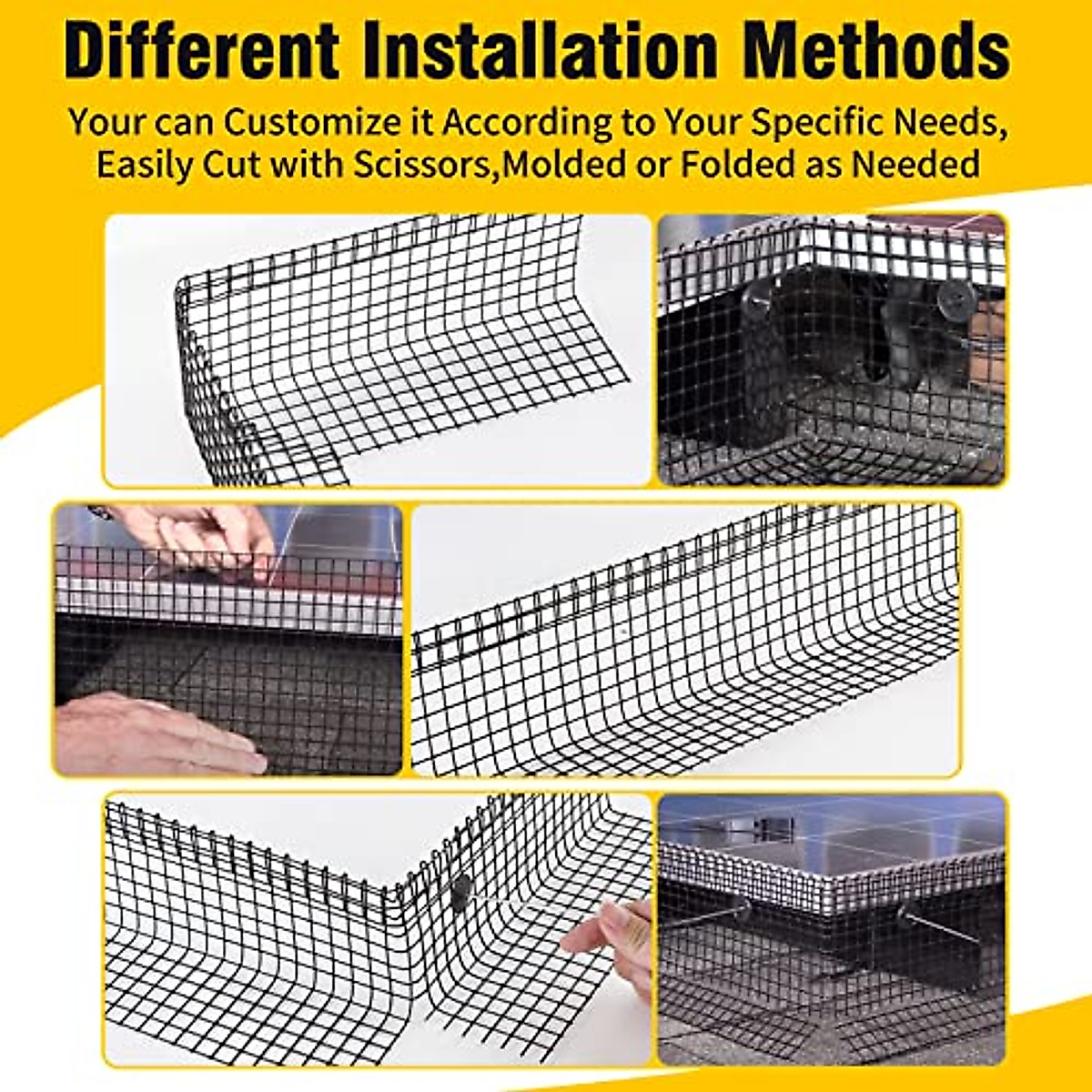 8in X 100ft Solar Panel Bird Guard,Solar Panel roof Protection net 1/2inch Mesh PVC Black Vinyl Coated Galvanized net 70 Fastener ClipsUsed for Bird,Animal Control