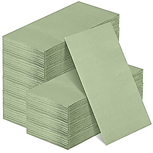 100 Pcs 2 Ply Cocktail Napkin Disposable Soft Napkins for Dinner Wedding Party Birthday Bridal Anniversary Reception, 13 x 16 Inches (Sage Green,100 Pcs)