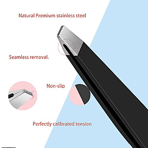 Eyebrow Tweezers Set，4Pcs Stainless Steel Slanted and Pointed Tweezer Set, Facial Hair Tweezers