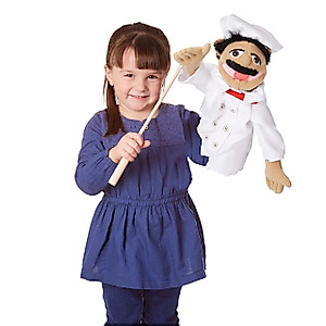 Melissa & Doug Chef Puppet (Al Dente) with Detachable Wooden Rod - Pretend Play Chef Puppet Chef Pepe