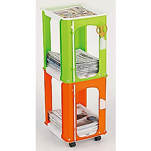 Newspaper Rack Karafurushinbun Easy +1 (Plus One) (with Casters), Orange