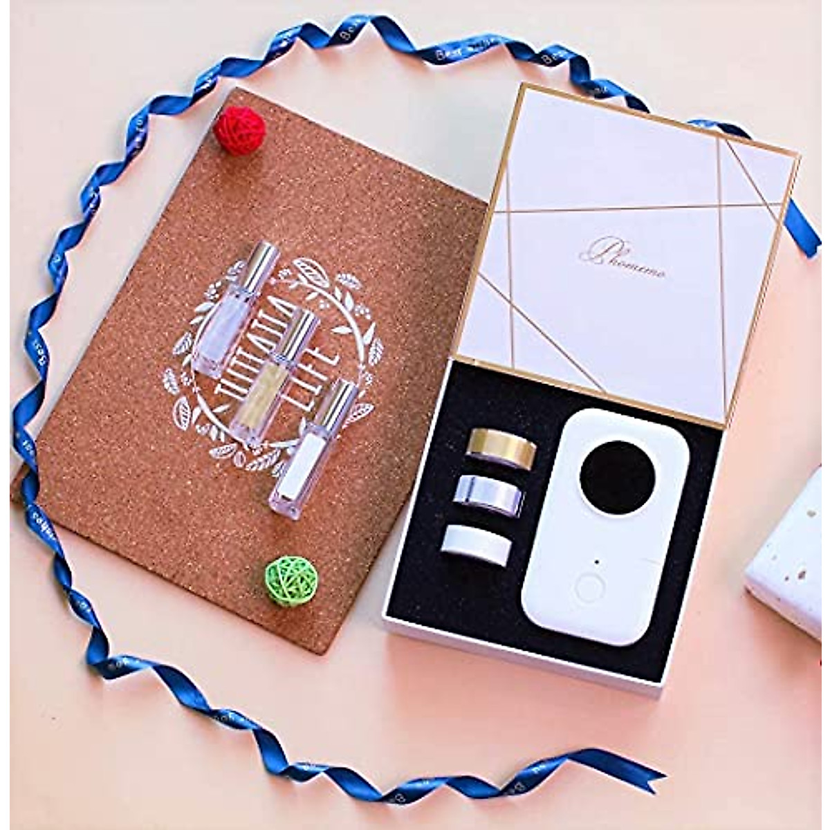 Phomemo Label Maker D30 with 3 Adhesive Label Thermal Paper Bluetooth Label Maker Thermal Label Printer Paper, Easy to Use,for Home Office School Organization,Gift for Women Men- White