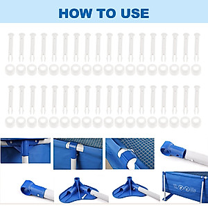 36Pcs Plastic Pool Joint Pins & Pool Seals Compatible with Intex 13'-24' Above Ground Round Metal Frame Pools and Intex Rectangular Metal Frame Pools Replacement Parts(2.36 Inch)