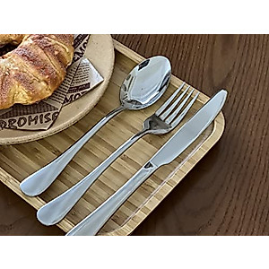 LOUVI Stainless Steel 12-Piece Dinner Knives Set, Table Steak Knives set for 12 (Silver 9 Inches)