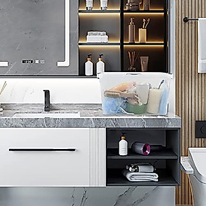 Zerdyne 17.5 L Clear Plastic Storage Box, 4-Pack Latch Storage Bin