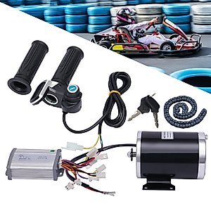 Brushed Electric Bicycle Conversion Kit, 48V 1000W Brush Electric Bicycle Conversion Kit E-Bike Cycling Motor Controller for Small Kart Beach Bike Evo Scooter Small Electric Motorcycle