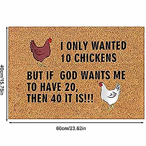 BEFOKA Funny Chicken Pattern Welcome Doormat, Funny Cute Farm Door Mat Rug Housewarming Gift Indoor Outdoor Home Decor (A)