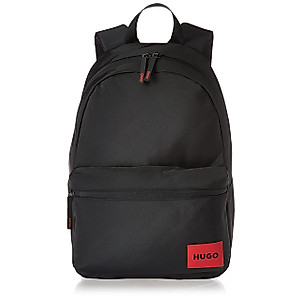 HUGO Men's Nylon Backpack, Black Metal, One Size