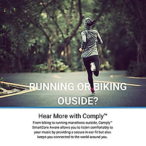 Comply Foam Aware Pro SmartCore Ear Tips for Wired Devices and IEMs | Ultimate Comfort | Unshakeable Fit | TechDefender | Hear Your Surroundings | Medium, 3 Pairs