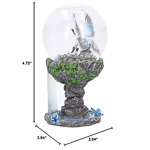 Nemesis Now Immortal Flight Anne Stokes Fairy Snow Globe 10cm, Resin, Grey|White