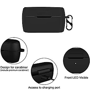 Ankersaila Soft Silicone Case Compatible with Skull Candy Jib True, Portable Scratch Shock Resistant Protective Case Cover (Black)