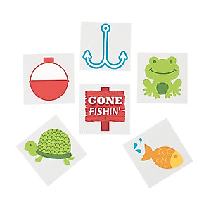 Little Fisherman Tattoos | 72 Pc | Gone Fishing Fish Party Favors