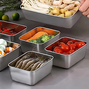 Souso 6pcs Stainless Steel Stacking Food Containers with Lids, Reusable Snack & Prep Containers for Office, sp-00018
