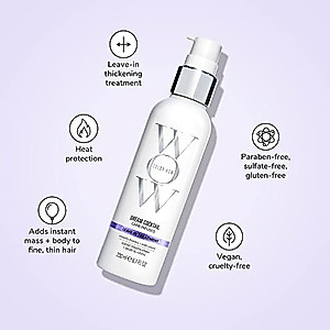 Color Wow Dream Cocktail Carb Infused – Leave in thickening treatment with heat protection; turns fine, thin, limp hair into thicker, fuller hair in a single blow dry