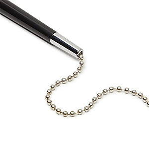 Juvale 3-Pack Desk Pen with Chain for Business Counter, Adhesive Security Pen Holder with Ball Chain for Front Desk, Reception, Bank, Hotel Lobbies (0.5mm Ball Point) Black