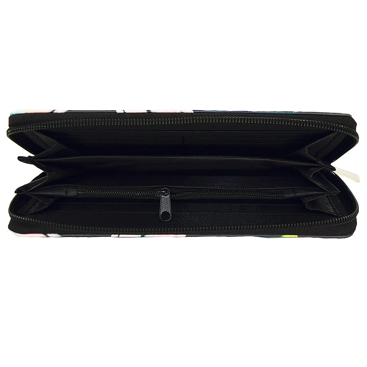 Kolacoo Floral Pattern Long Wallet Cute Tropical Flower Printed Zipper Clutch Purse Card Holder (Floral 1)