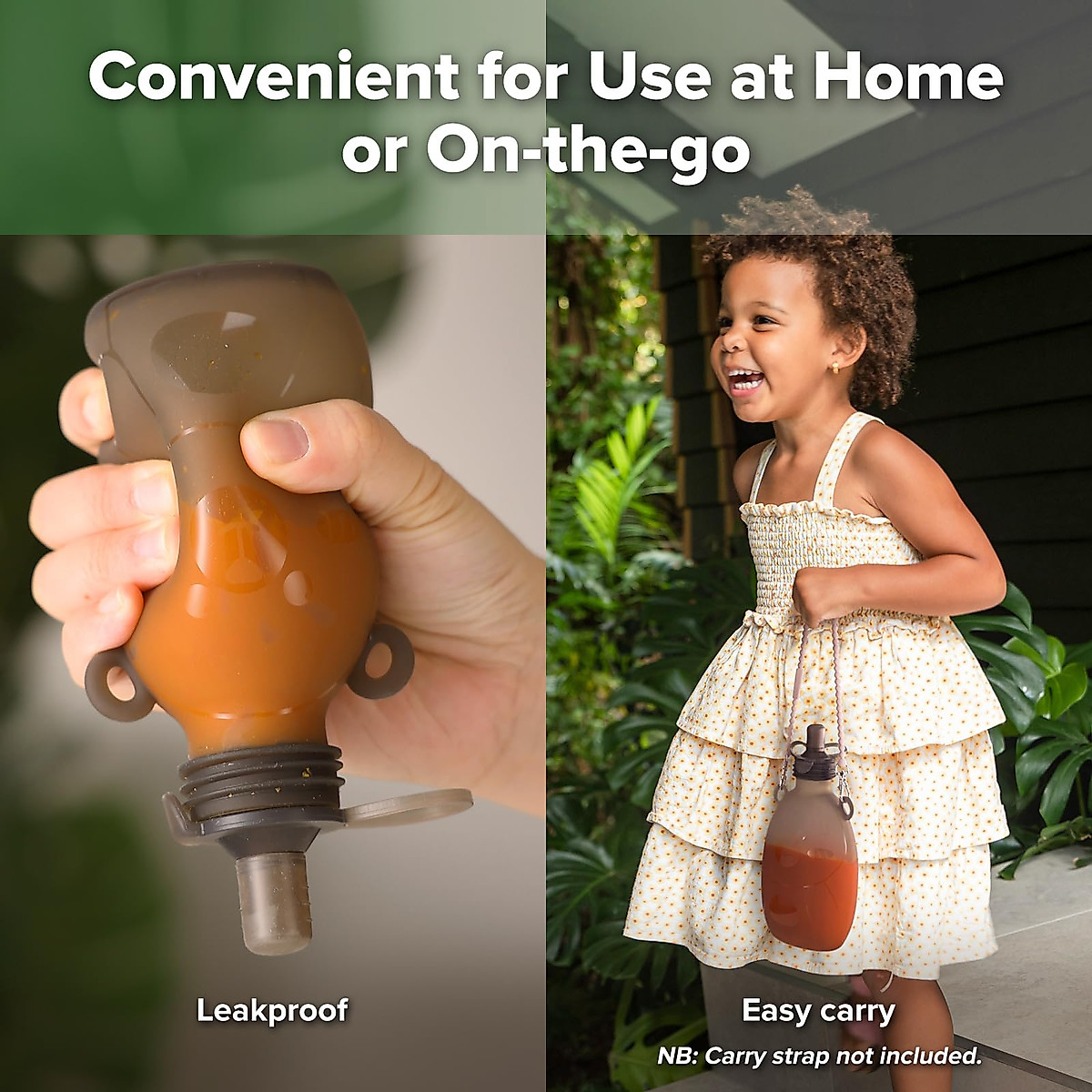 Haakaa Happii Bear Silicone Goody Pouch,Reusable Baby Food Pouches for Homemade Organic Purees, Juices, Smoothies, and Yogurt - Perfect for Toddlers and Kids - 4 Pack, 6oz