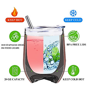 Mothers Day Gifts for Mom Women Wife Her-12 OZ Wine Tumbler Cup with Straws, Lids-Stocking Stuffers for Birthday,Christmas,Valentines Day Inspirational Gifts for Best Friend Female Sister Daughter