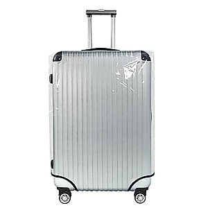 Explore Land Clear Luggage Cover Durable Transparent Suitcase Protector for Travel (Clear PVC, M(24-26 inch luggage))