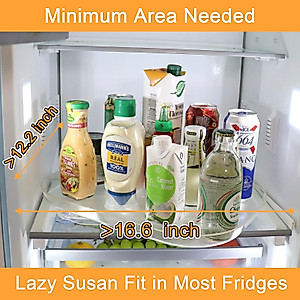 Lazy Susan for Refrigerator, Lazy Susan for Fridge, Refrigerator Lazy Susan 15.7"x11.8", Fridge Lazy Suan for Cabinet Kitchen Countertop Pantry Dining Table
