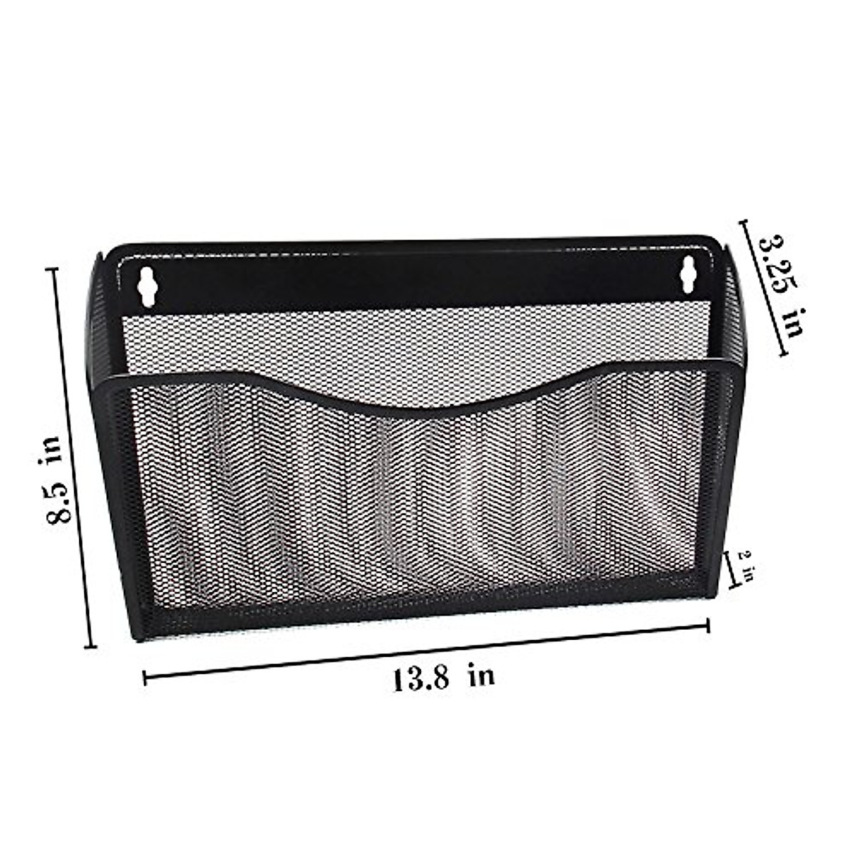 EasyPAG Mesh Bin Office Single Pocket Wall File Holder Hanging Organizer,Black