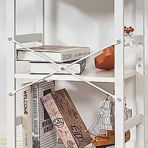 BEWISHOME 3 Tier Bookshelf, White Small Bookshelf for Small Spaces, Short Wooden Storage Bookcase with Metal Frame for Bedroom Living Room and Home Office JCJ62W