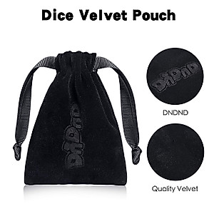 DNDND D6 Metal Dice Set, 6 Pieces 6 Sided Metal Die with Free Black Velvet Bag for DND Pathfinder Shadowrun or GURPs (Black with Gold Number)