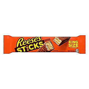 REESE'S STICKS Milk Chocolate Peanut Butter Wafer King Size, Candy Packs, 3 oz (24 Count)