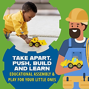 Flybar Power Gearz Take Apart Toy with Screwdriver and Screws- 3 Pack Truck Set for Boys and Girls- Fire Truck, Construction Truck, Garbage Truck- Vehicle Set - Building Toys for Kids Ages 3-5