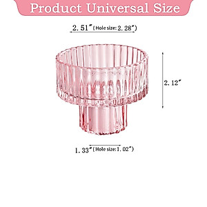 IYOUYA Pink Glass Candle Holders 6PCS for Pillar Candles, Taper Candles, Tealight Candles,Candlestick Holders for Wedding, Festival, Dinning&Party