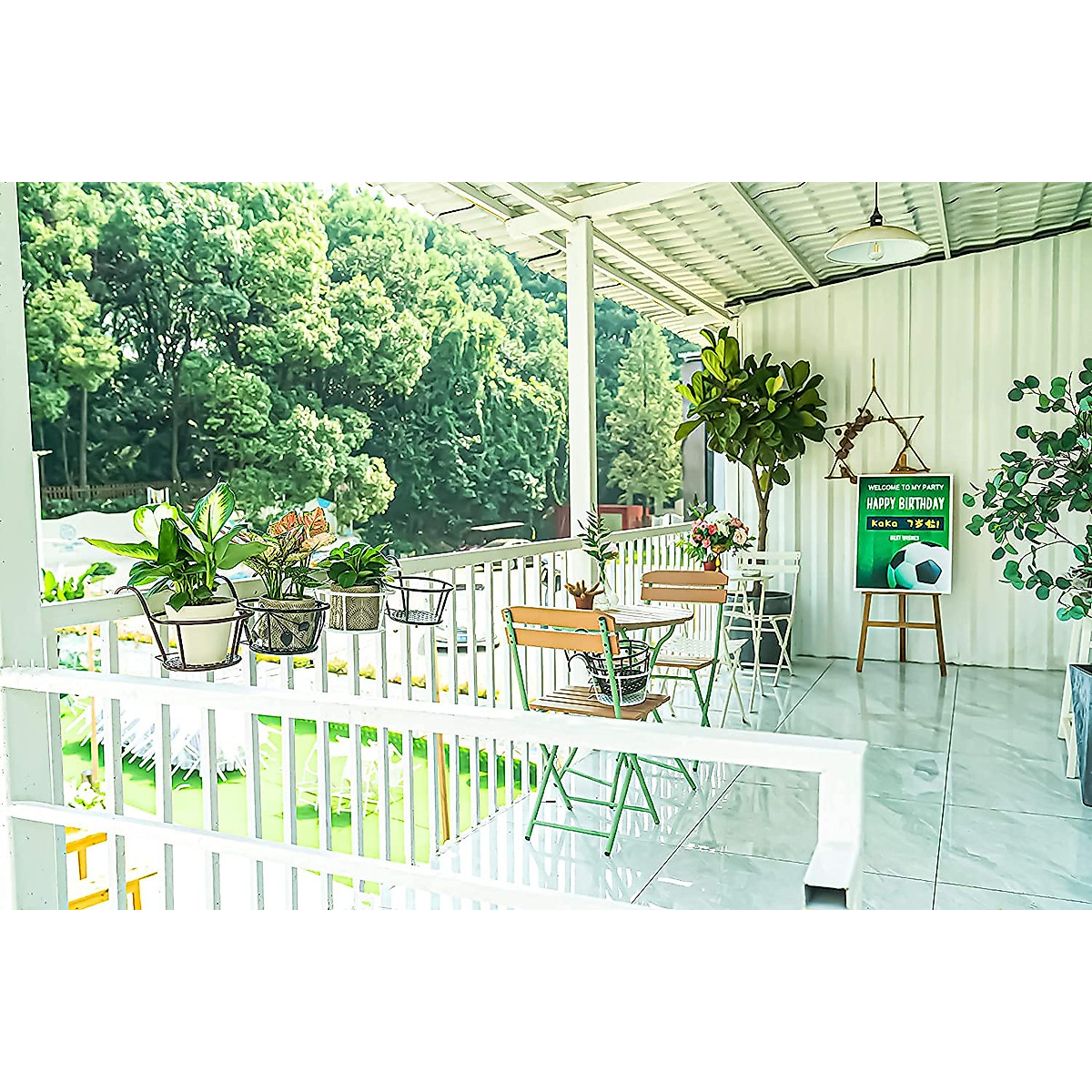 Hanging Flower Pot Holder, Iron Art Hanging Railing Planters Hanging Baskets Flower Pot Holder Over The Rail Metal Fence Planters Assemble Plant Racks for Patio Balcony Porch Fence (2 Pack)