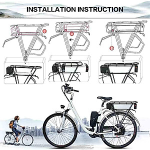 Unit Pack Power 48V 20Ah Rear Rack Ebike Battery - Lithium Battery for 1000W 750W 500W 350W Bafang Mid Drive and Voilamart AW and Other Motor (48V 20Ah 200-1000W)