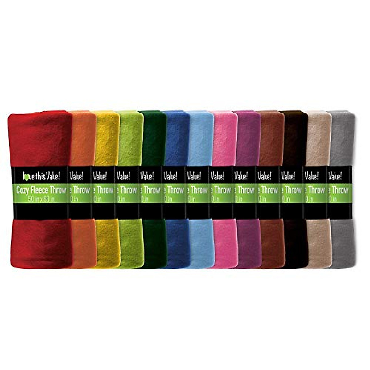 Imperial Home 50x60 Soft Bulk Fleece Throw Blankets, Throw Blanket for Couch, Travel, Bed, Any Room, Fleece Travel Blanket, Lightweight Blanket, Fall Blankets & Throws, Cozy Blanket, 24 pk (Assorted)