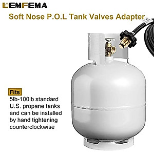 Lemfema 350PSI Soft Nose P.O.L Valve with 12FT Propane Torch Weed Burner Hose for Connection of Propane Tank to Propane Weed Burner Torch Head Burner