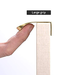 Satanga 5Pack Edge Finger Tab Pull for Cabinets Kitchen Concealed Aluminum Flat Hidden Bar Pulls Drawer Pulls Easy to Install 3.15inch 80mm Overall Length Brushed Brass