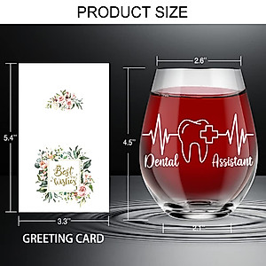 AGMDESIGN Funny Dental Assistant Wine Glass Gift Box, Inspirational Gifts for Dental Office, Glass Gifts for Dental Assistants, Gifts for Women, Gift for Dental Student